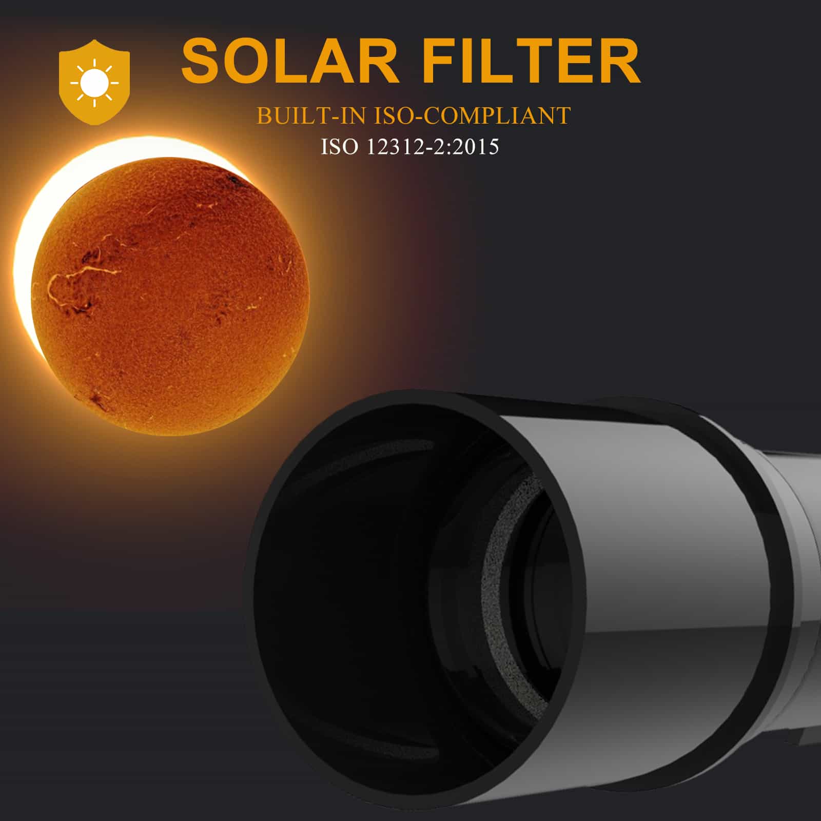 SV510 Travel Solar Eclipse Telescope 60mm f/6.6 Refractor with Backpack For Beginner and Children
