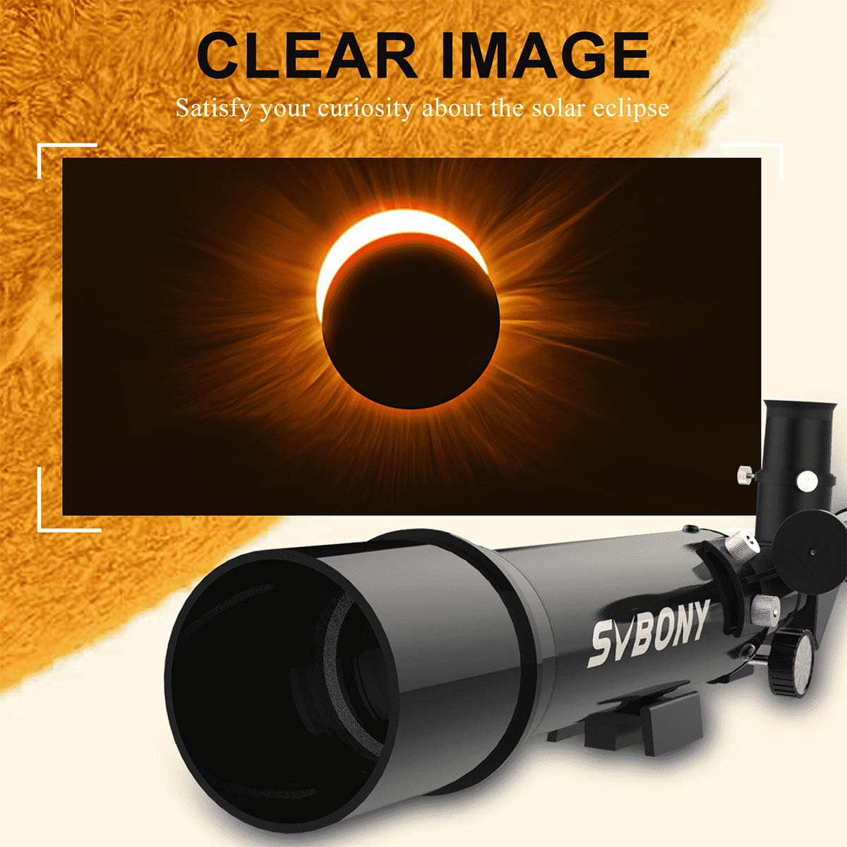 SV510 Travel Solar Eclipse Telescope 60mm f/6.6 Refractor with Backpack ...
