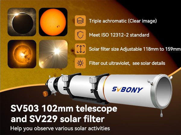 SV503/SV550 Refractor Telescope - SV229 Solar Filter For Solar Observaions